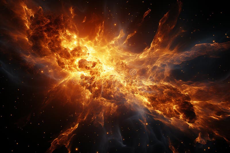 Bright Orange Sun in Solar System in Space Stock Photo - Image of ...