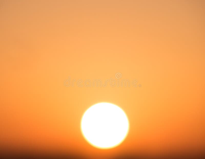 Bright Orange Sun at Sunset. Close Up Stock Photo - Image of flare ...