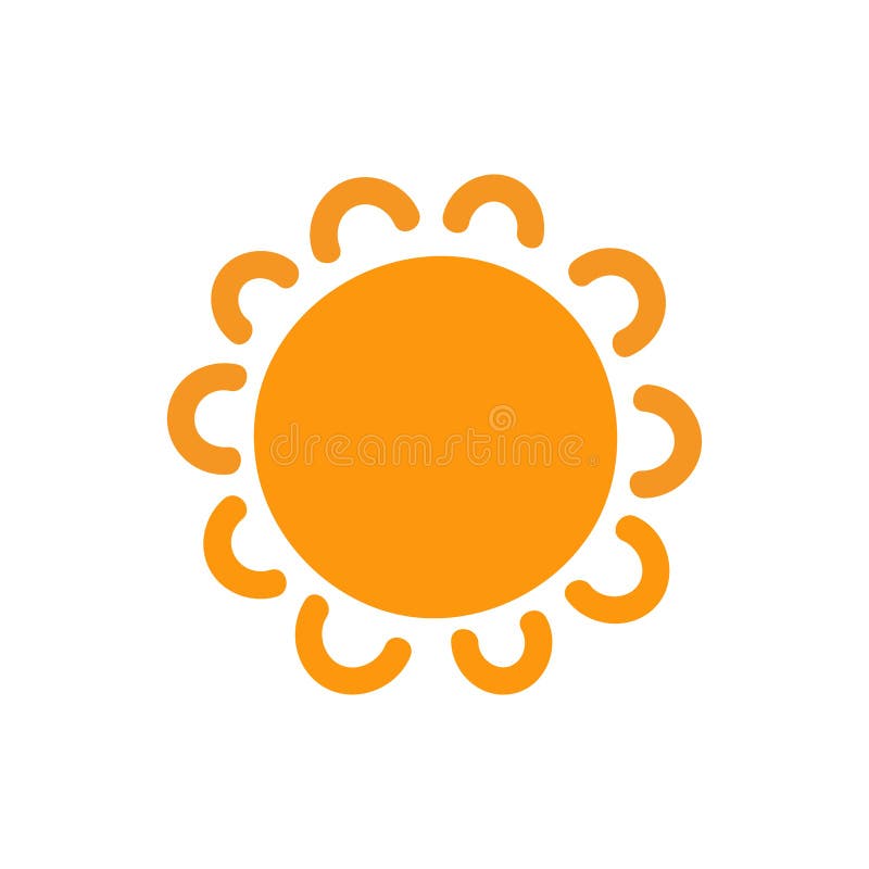Bright Orange Sun Vector Design with Playful Rays for Cheerful Graphics ...