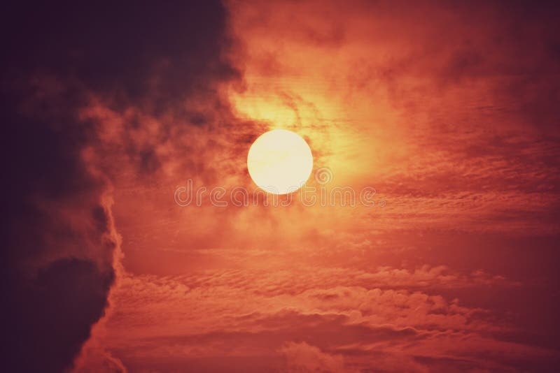 Bright orange sunset stock photo. Image of nature, colored - 235621372