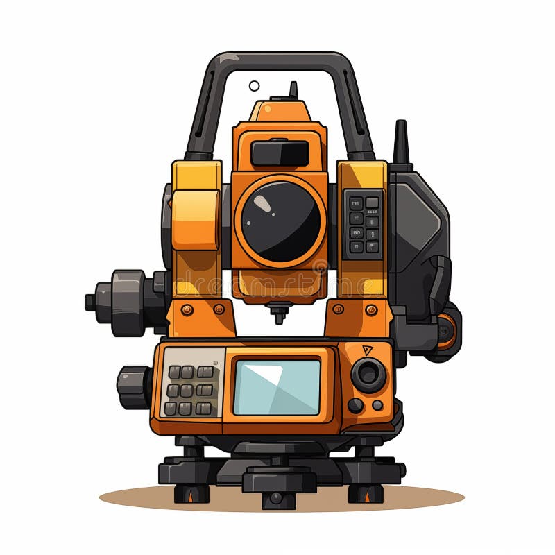 A Bright Orange Surveying Instrument on a Flat Surface, Showcasing Its ...