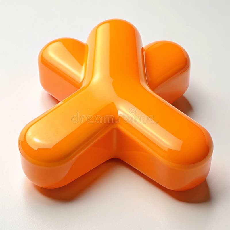 Bright Orange T-shaped Plastic Item Isolated on Transparent Background ...