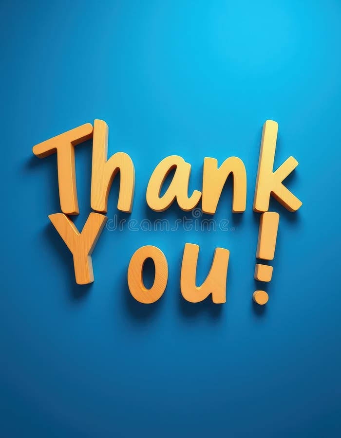 Bright Orange Thank You Letters on a Blue Background Create a Cheerful ...