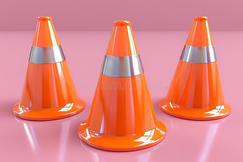 Bright Orange Traffic Cone Used for Road Safety, Construction Site ...