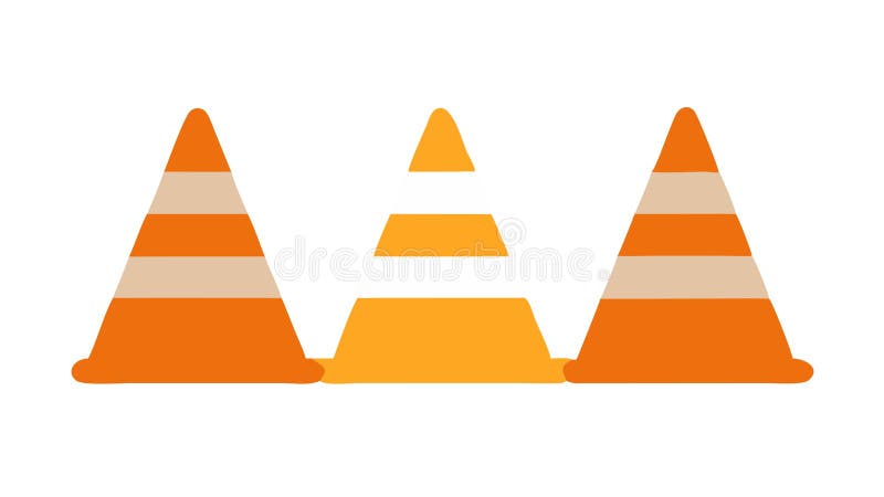 Bright Orange Traffic Cones Warning, Vector Design Generative AI Stock ...