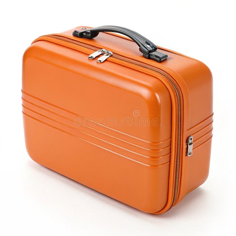Bright Orange Travel Case Isolated on Background Stock Illustration ...