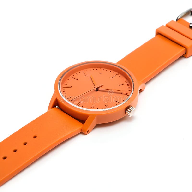 Bright Orange Watch with Minimalist Design â€ Modern Timepiece Stock ...