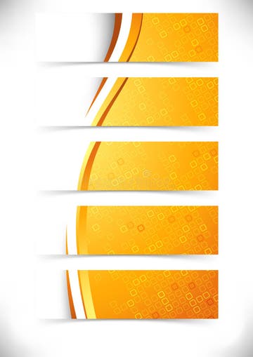 Bright Orange Waves Headers Footers Collection Stock Vector ...