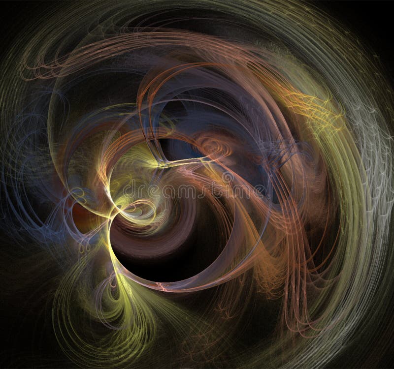 Bright Orange-yellow Abstract Pattern on Black, Color Digital Graphics ...