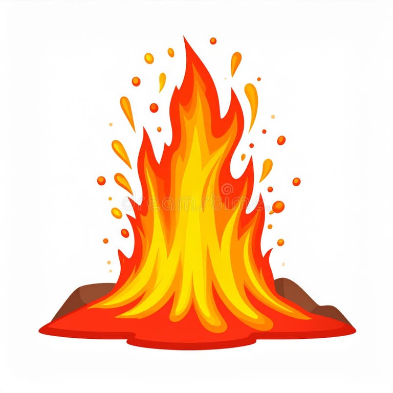 Bright Orange and Yellow Fire Flames Illustration Stock Illustration ...