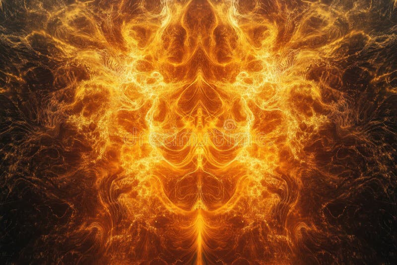 Bright Orange Yellow Flames Against Dark Background Create Dynamic ...