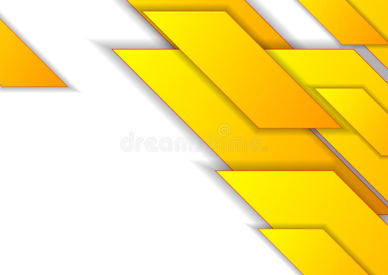 Bright Orange Yellow Tech Geometric Background Stock Vector ...