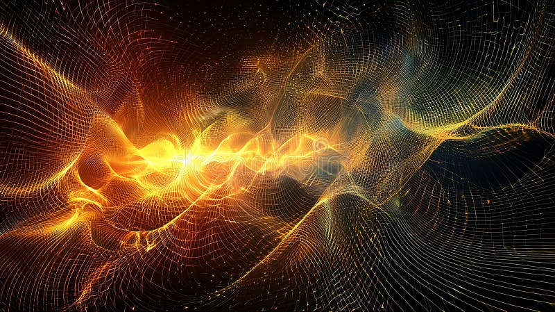 A Bright Orange and Yellow Wave of Light is Shown in the Image Stock ...