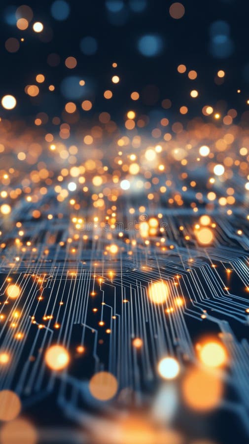 Glowing Circuits Illuminate the Digital Landscape with Vibrant Lights ...