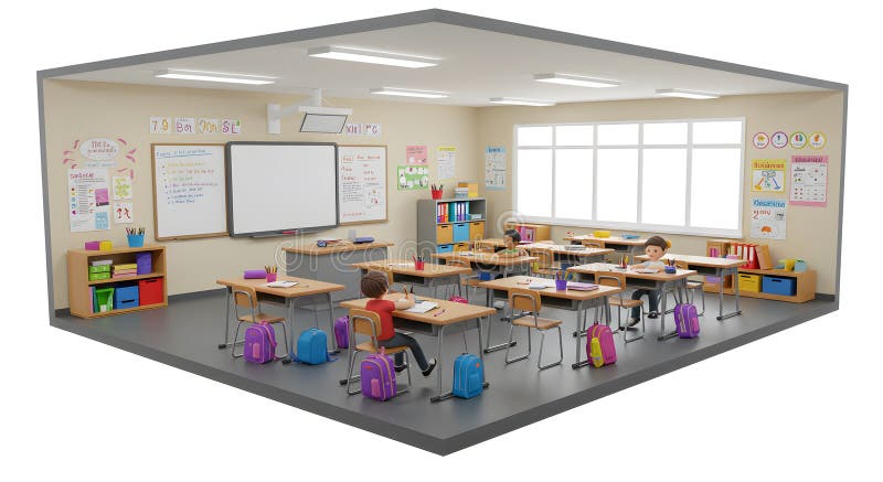 Bright and Organized Classroom Scene for Education-Themed Visuals and ...