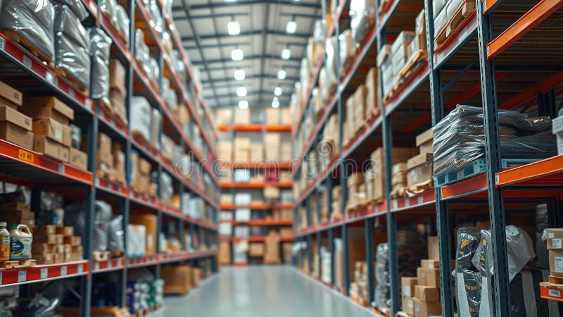 Bright and Organized Warehouse Shelves a Stunning Display of Efficient ...