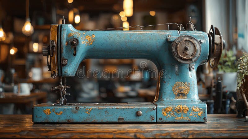 Bright Overhead Lighting Highlights Heavy Duty Industrial Sewing ...