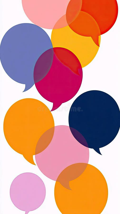 Bright Overlapping Speech Bubbles Create a Vibrant Conversation ...