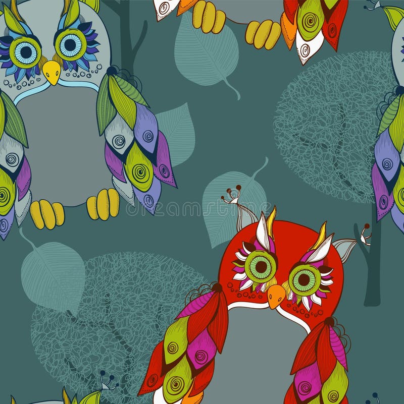 Bright owl stock vector. Illustration of fabric, fairy - 50269421