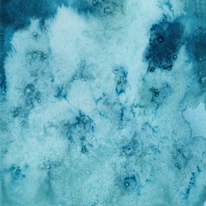 Bright Painted Blue Watercolor Texture. Hand Drawn Background. Stock ...