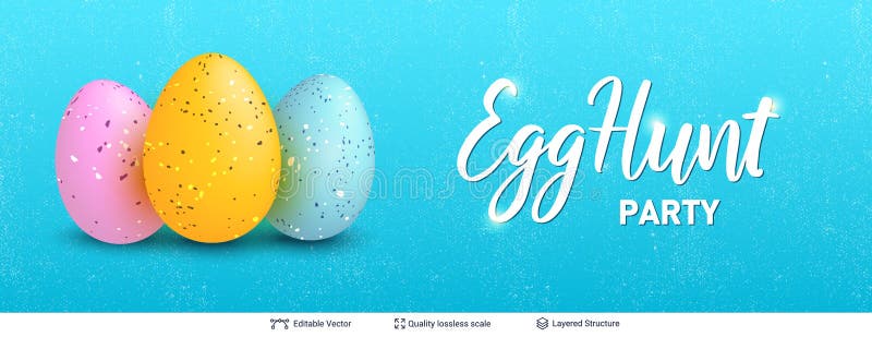 Easter Holiday Greeting Card or Banner Template. Stock Vector ...