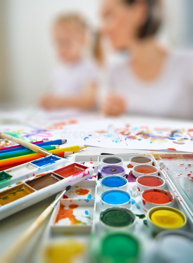 Bright paints stock photo. Image of painter, child, home - 39012952