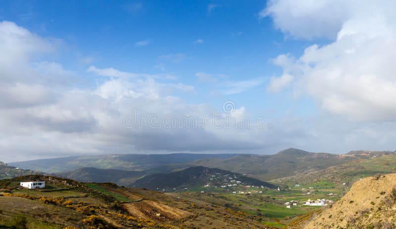 Bright Panoramic Mountain Landscape. Tangier, Morocco Stock Image ...