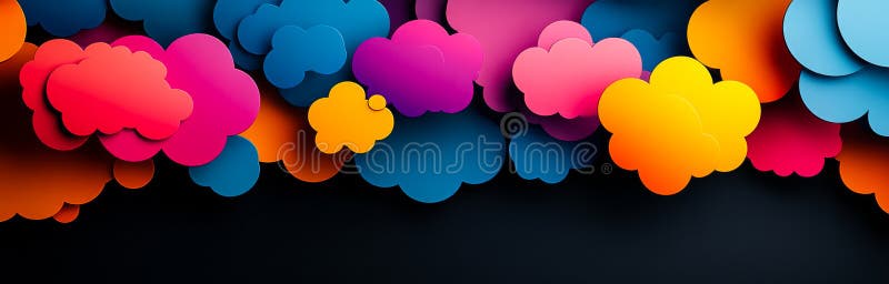 Bright Paper Clouds Make a Lively Backdrop Stock Image - Image of ...