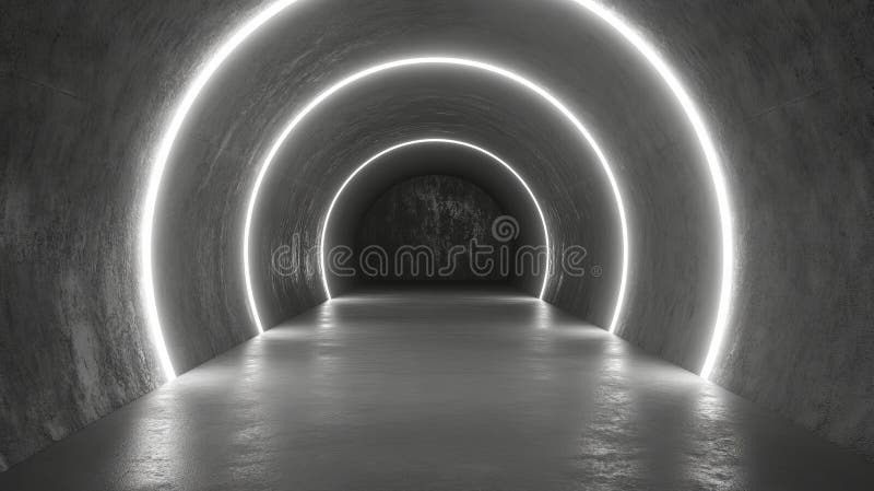 Bright Passage with Dotted Walls and a Beam of Light Stock Photo ...