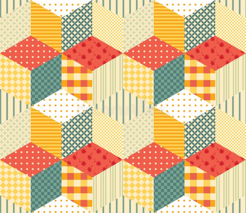 Bright patchwork pattern. stock vector. Illustration of hexagon - 61371340