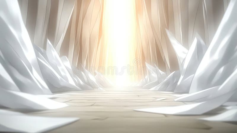 Luminous Crystal Cave Path: Fantasy Game Background Stock Illustration ...