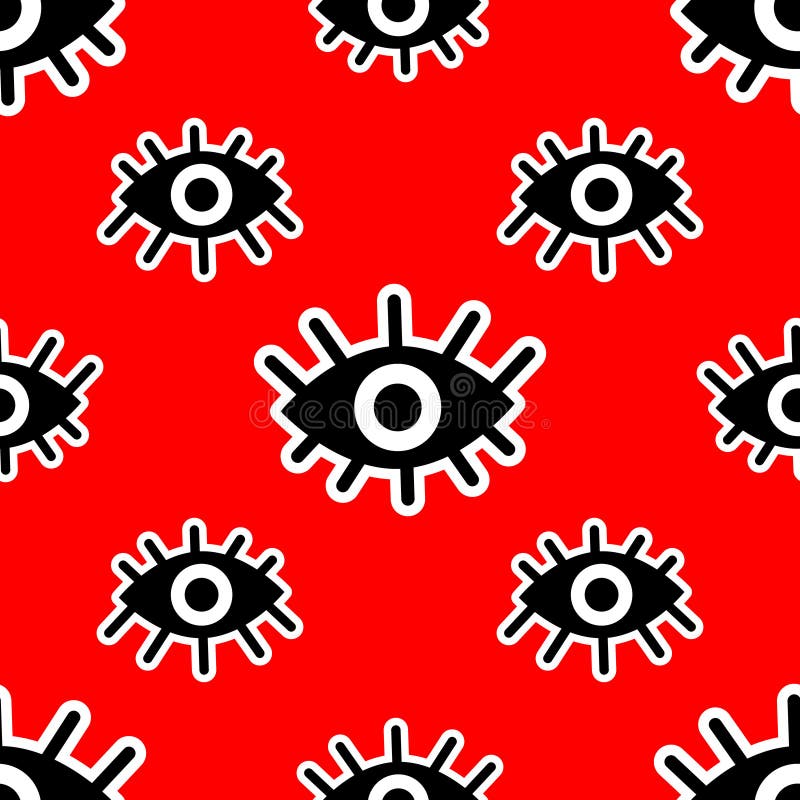 Bright Pattern of Abstract Eyes. Stock Vector - Illustration of blue ...