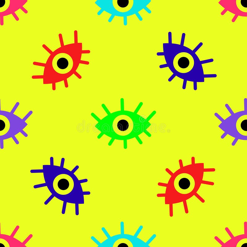 Bright Pattern of Abstract Eyes. Vector Stock Vector - Illustration of ...