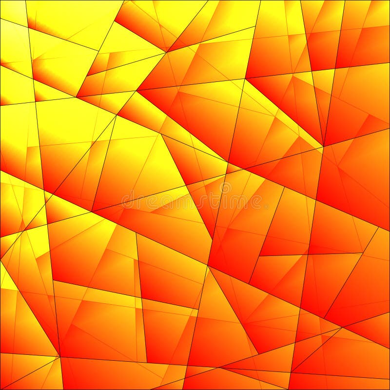 Bright Pattern of Red and Yellow Triangles and Irregularly Shaped Lines ...