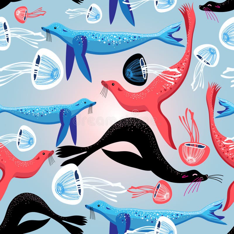 Seals Pattern Stock Illustrations – 19,041 Seals Pattern Stock ...