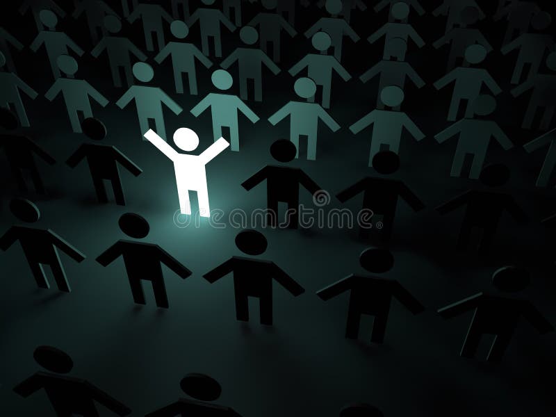 Bright person in the crowd stock illustration. Illustration of person ...