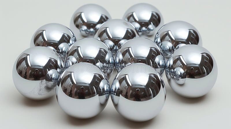 Bright Photo of Chrome Balls. There is a Lot of Reflection in the Balls ...