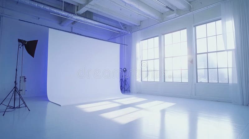 A Bright Photography Studio with Adjustable Lighting and a Clean White ...