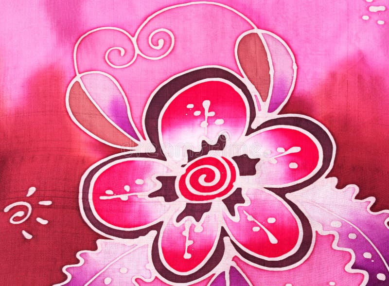 Bright Picture Batik on Silk Stock Image - Image of close, flower: 41585303