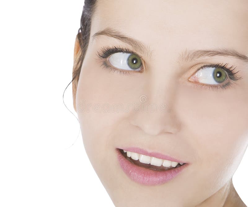 Bright Picture of Smiling Young Woman Face Stock Photo - Image of ...