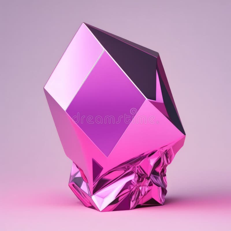 Bright Pink Angular Amethyst with Sharp Edges and a Glossy Finish ...