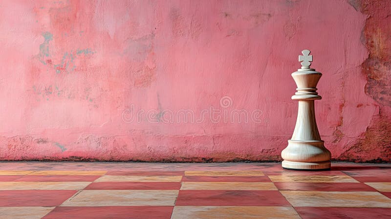 A Bright Pink Background Features a Minimal Pastel Pink Chess Piece ...