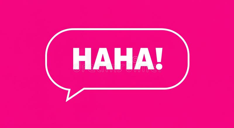Bright Pink Background with Haha Text Inside a Speech Bubble for Humor ...