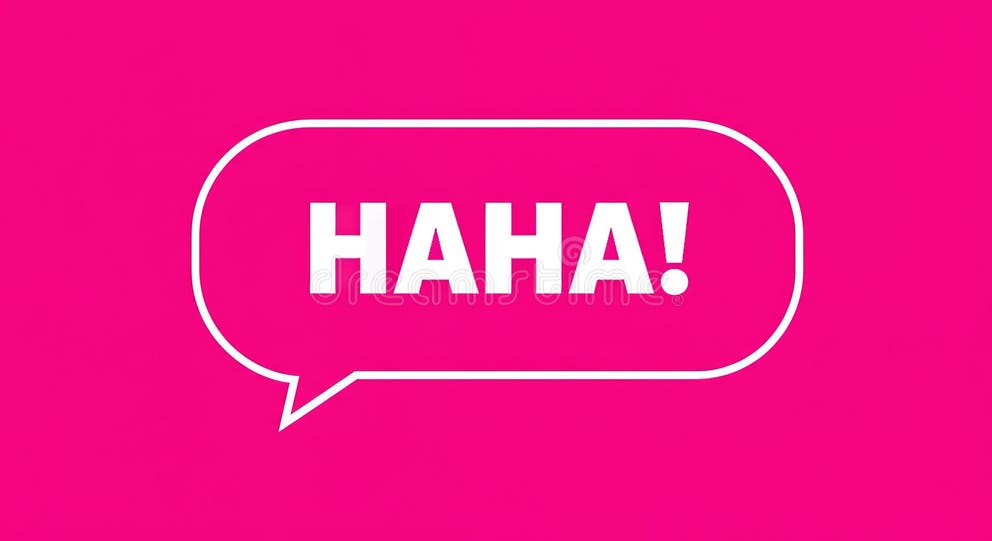 Bright Pink Background with Haha Text Inside a Speech Bubble for Humor ...
