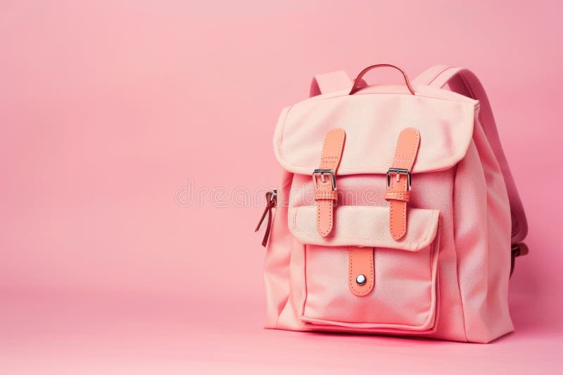 A Bright Pink Backpack Sits Alone on a Pink Background, Perfect for Use ...