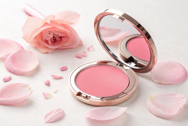 Bright Pink Blush with Smooth Powder Texture Compact Stock Illustration ...