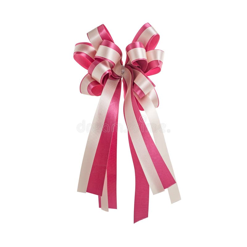 Bright Pink Bow Isolated on White Stock Photo - Image of clipping ...