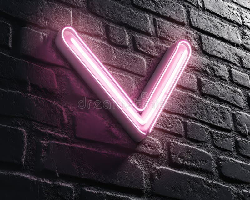 A Bright Pink Check Mark Icon Highlighted on a Chic Black Background ...