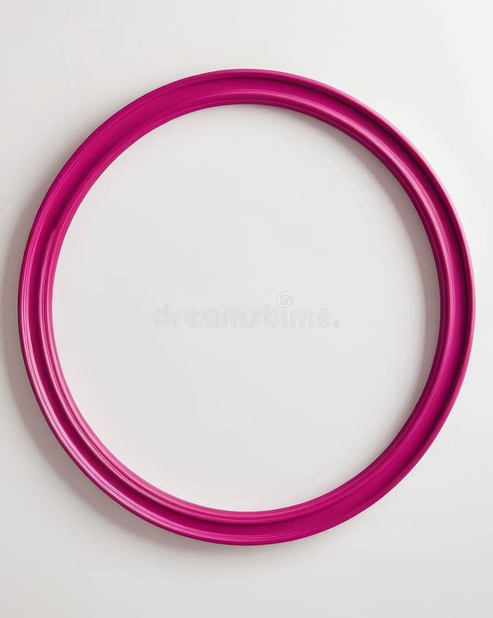 Bright Pink Circular Frame Against a Clean, Light Background Stock ...