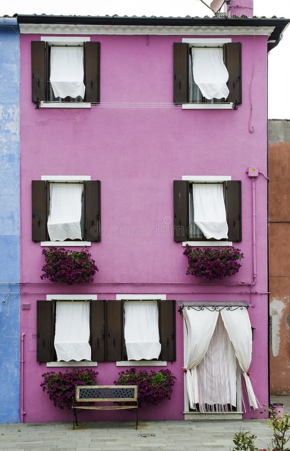 Bright Pink Color House in Venice Stock Photo - Image of pink, landmark ...